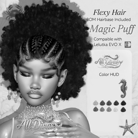 Second Life Marketplace - [All Divas] Magic Afro puff DEMO